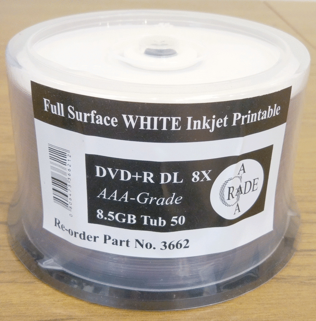 300 PIDATA (RiTEK) DVD+R Doube-Layer DL 8.5GB Inkjet Printable - Optical-Disc Supplies Ltd ...