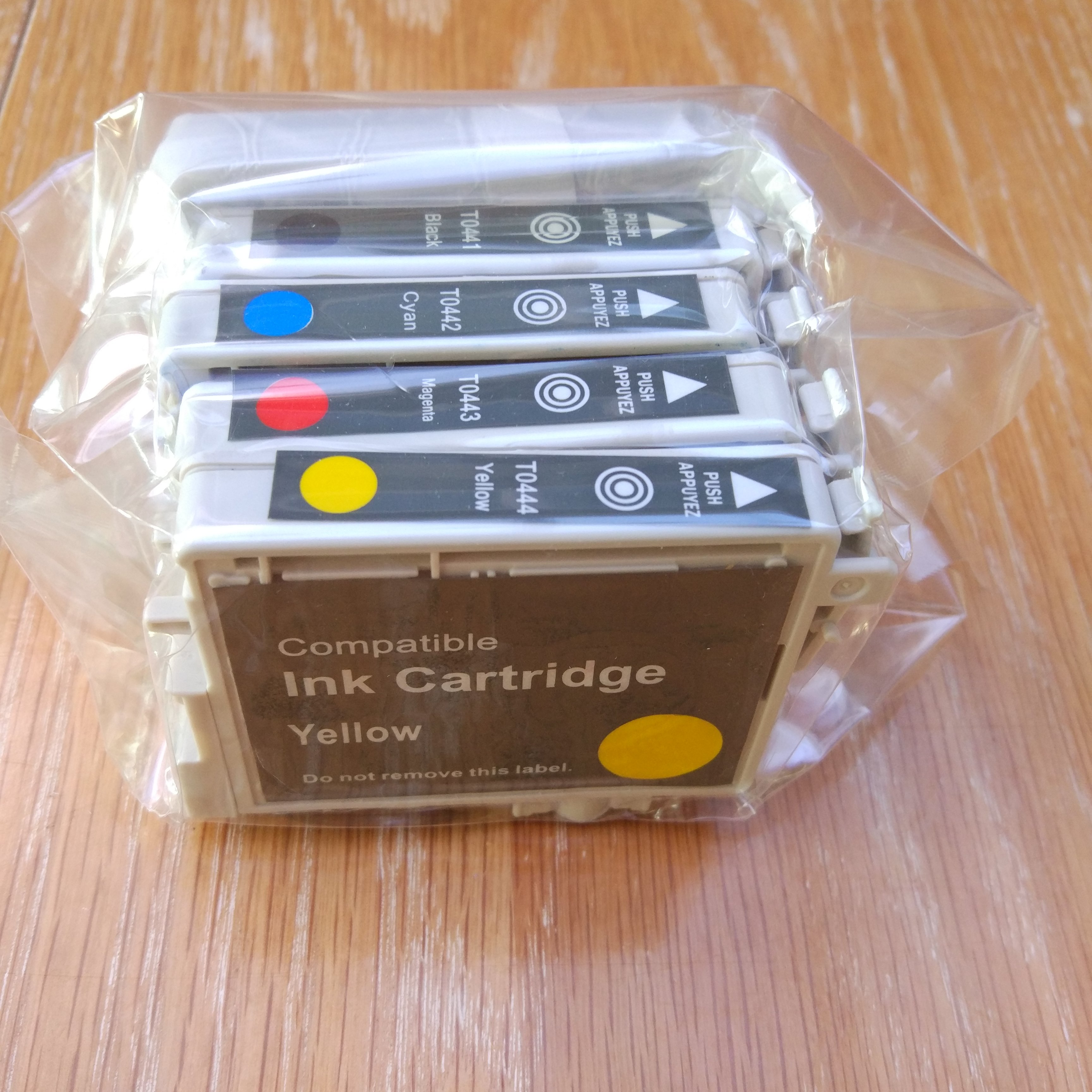 (SET of 5 = 3 colors + 2 BLACK) Compatible T0441 T0442 T0443 T0444 Ink ...