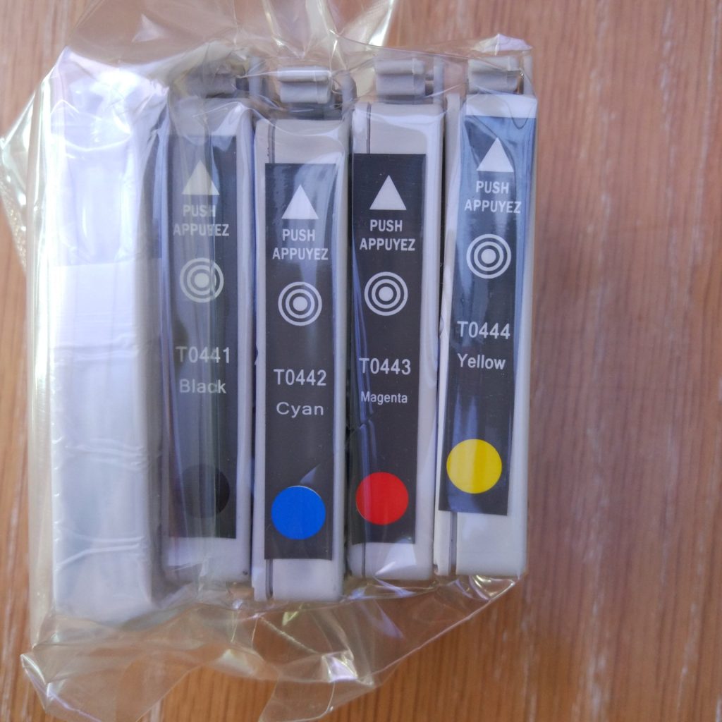 (SET of 5 = 3 colors + 2 BLACK) Compatible T0441 T0442 T0443 T0444 Ink ...